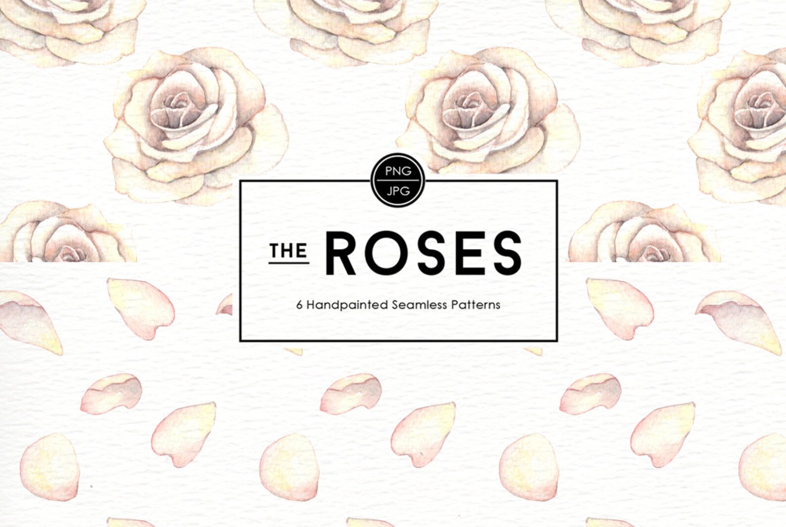 Rose Flowers Seamless Patterns, Digital Pattern, Watercolor Digital ...
