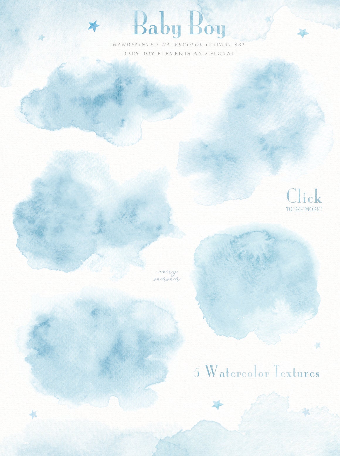 Baby Boy Watercolor Clip Arts Bear Clipart Toy Train Moon - Etsy