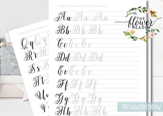 Learn calligraphy brush alphabet Hand lettering guide Brush | Etsy