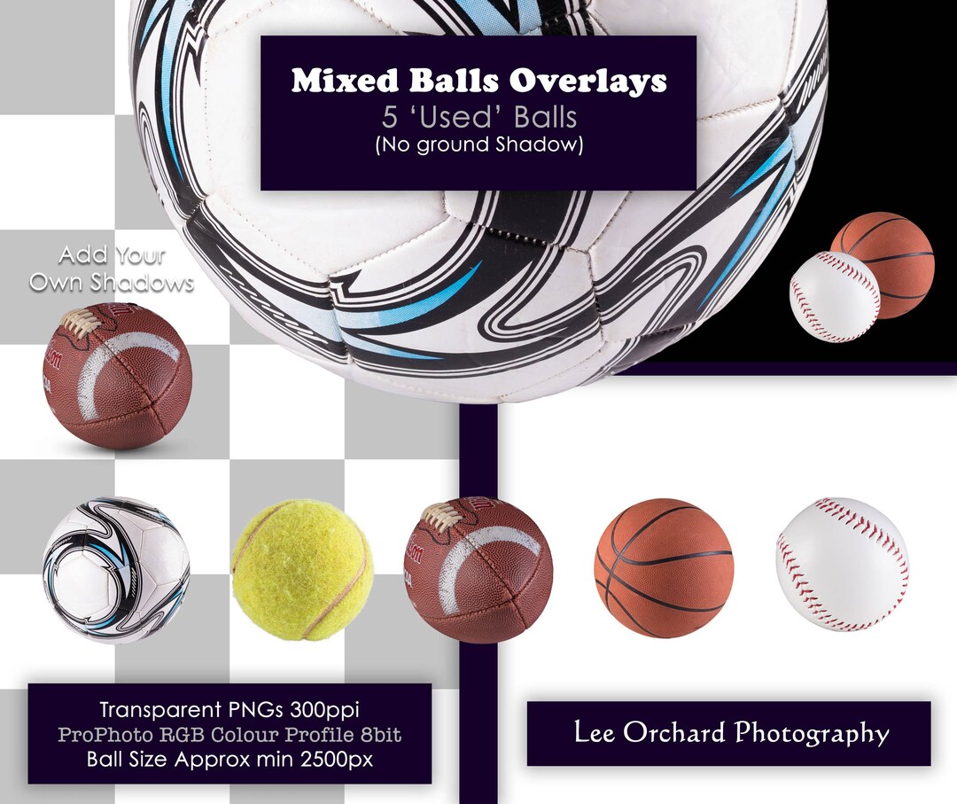 Sports Ball Overlay : 'used' Tennis, Basketball, Football, Baseball ...