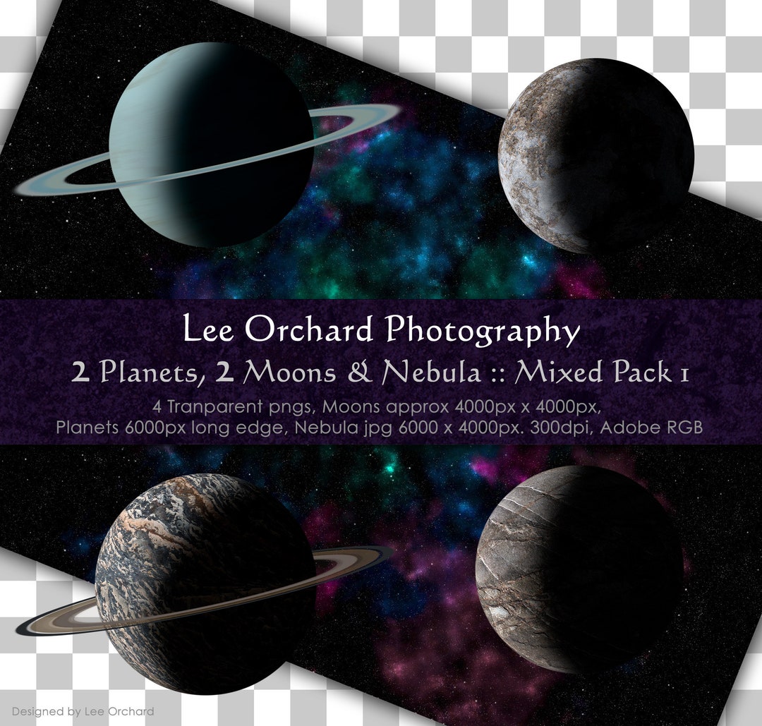 Planets, Moons & Nebula Overlay : 'mixed Space Pack 1' - Etsy