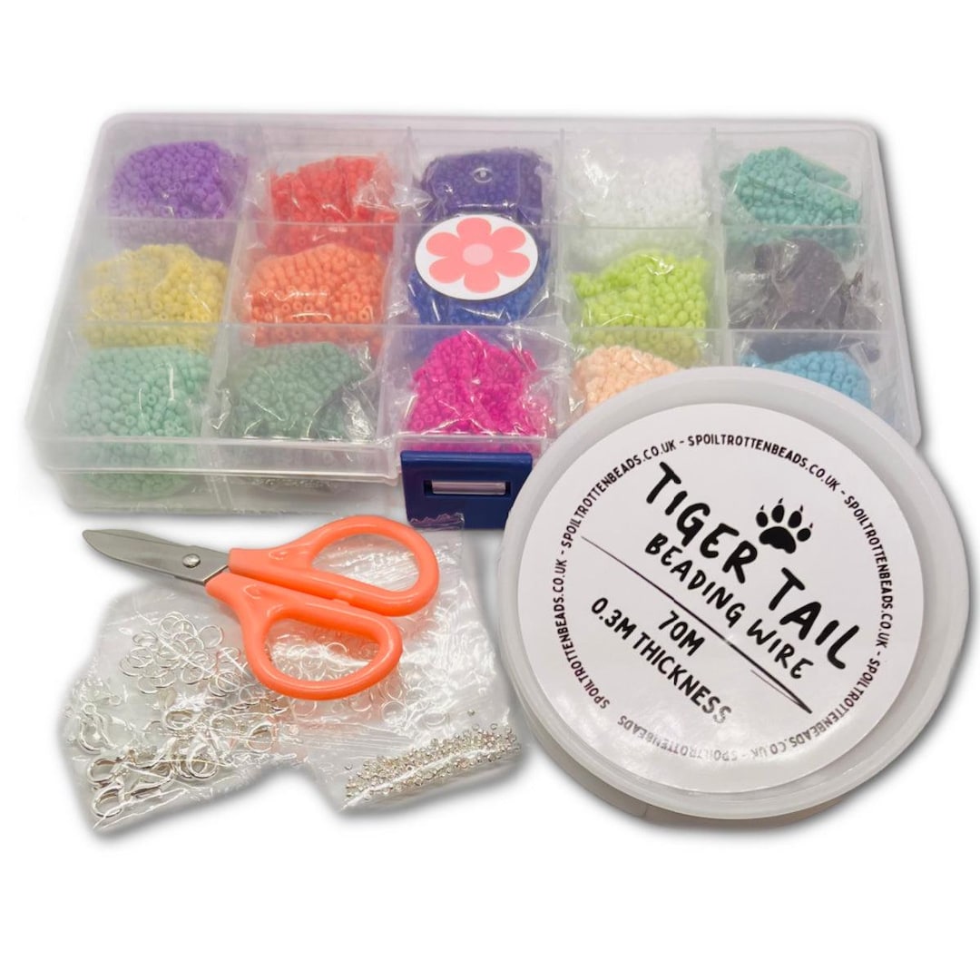 Ultimate Beginners Beading Kit – 15 Colour Seed Bead Jewellery Making ...