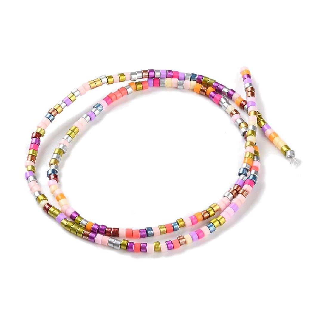 2x5x2mm FGB Cylinder Bead Mixed 15 Inch Strand - Approx 220 Beads ...