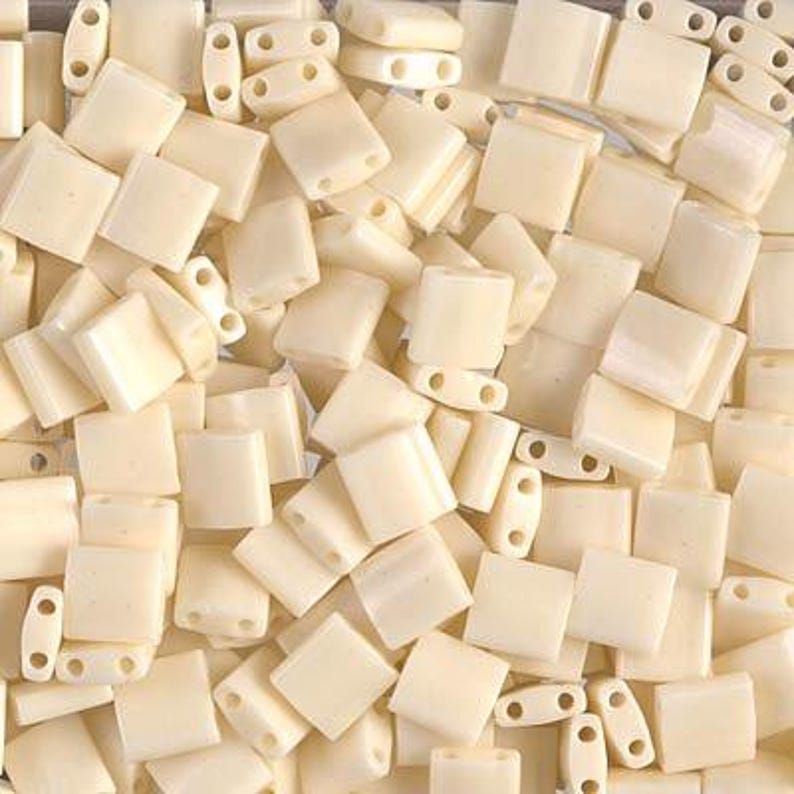 Miyuki Tila Beads - 5g Bag - Opaque Ivory - Etsy