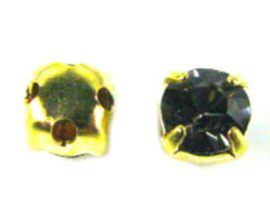 4mm Gold Plated Chaton Montee X 24 – Black Diamond - Etsy