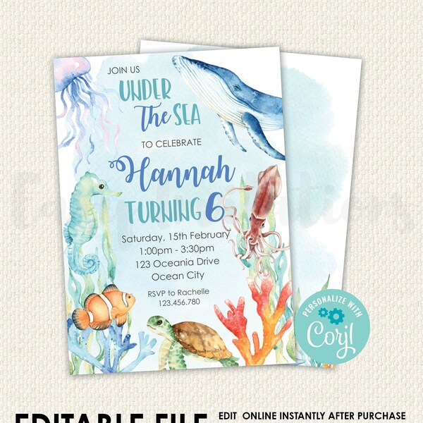 Ocean Invitation - Etsy