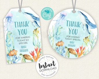 Under the Sea Birthday Party Favor Tags Under the Sea Baby - Etsy