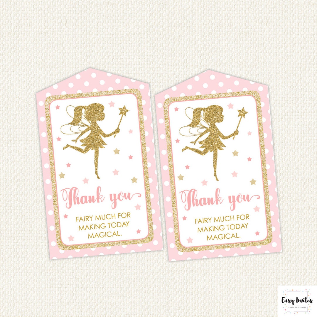 Fairy Thank You Tags Fairy Tags Fairy Birthday Fairy Party - Etsy