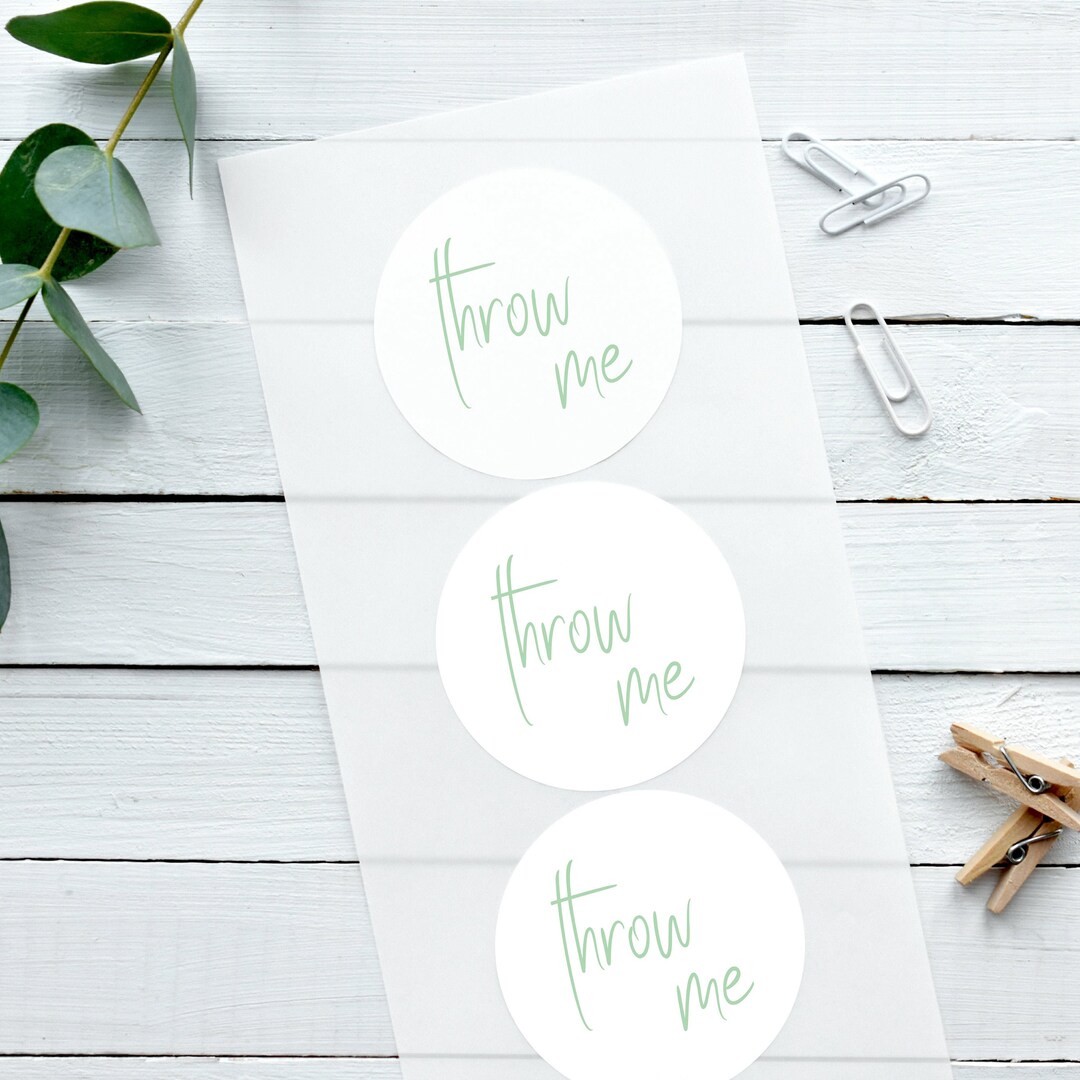 Glossy White Stickers, Whimsical, Throw Me, Confetti Stickers, Wedding ...
