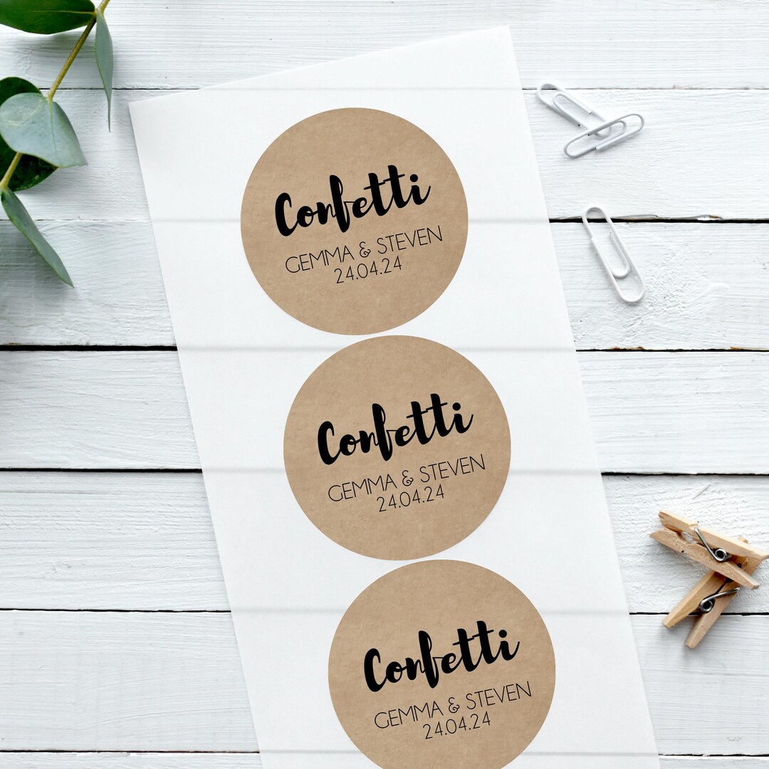 Biodegradable Kraft Brown Wedding Stickers, Personalised Stickers ...