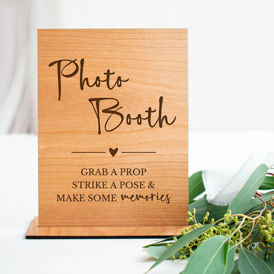 Wooden Laser Engraved Wedding Sign Photo Booth Sign - Etsy