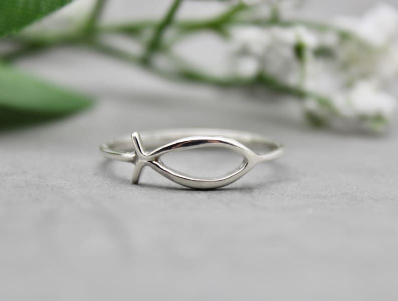 Minimalist Ichthys Fish Ring Christian Ring Jesus Ring 925 | Etsy