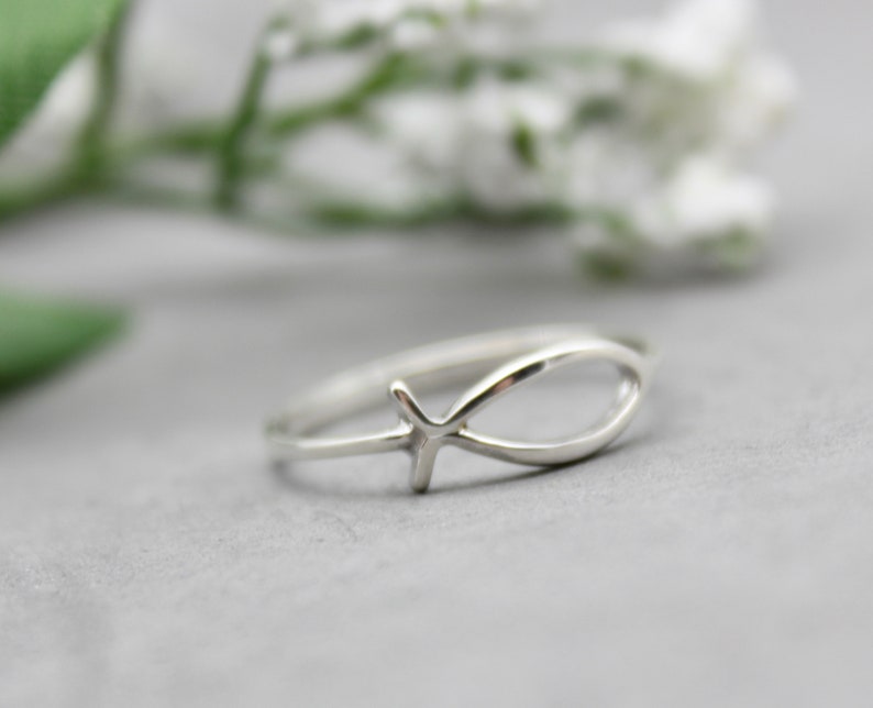 Minimalist Ichthys Fish Ring Christian Ring Jesus Ring 925 | Etsy