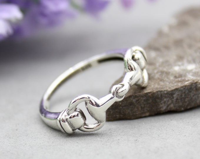Horsebit Buckle 925 Sterling Silver Ring, Trendy Horse Bit Horse ...