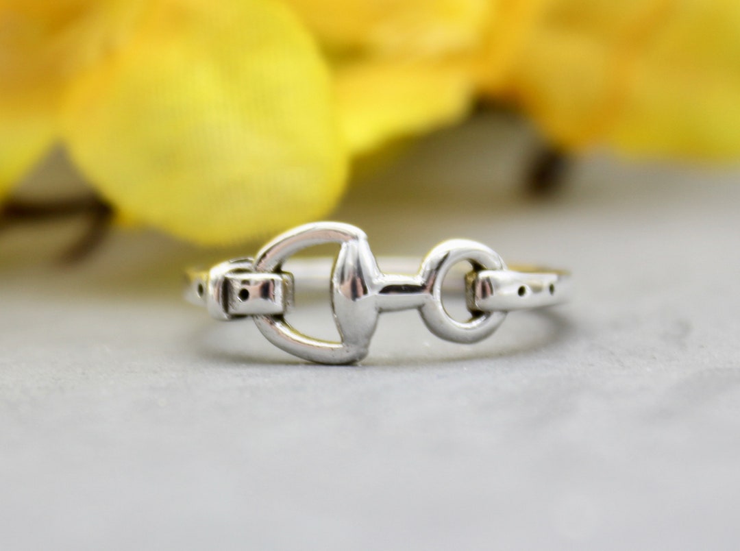 Horsebit Buckle 925 Sterling Silver Ring, Trendy Fashion Ring Designer ...