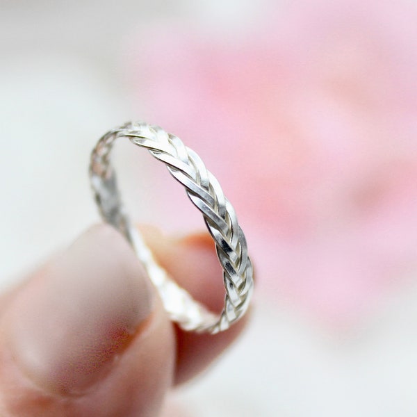 Silver Braided Ring - Etsy