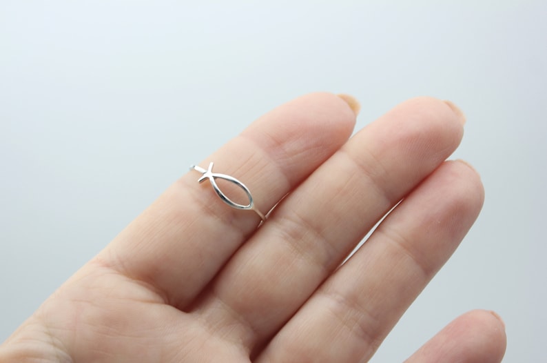 Minimalist Ichthys Fish Ring Christian Ring Jesus Ring 925 | Etsy