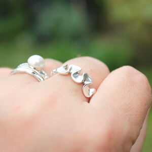 Swirl Wave 925 Sterling Silver Ring Trendy Stacking Band Ring Stackable ...
