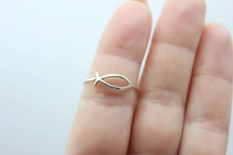 Minimalist Ichthys Fish Ring Christian Ring Jesus Ring 925 | Etsy