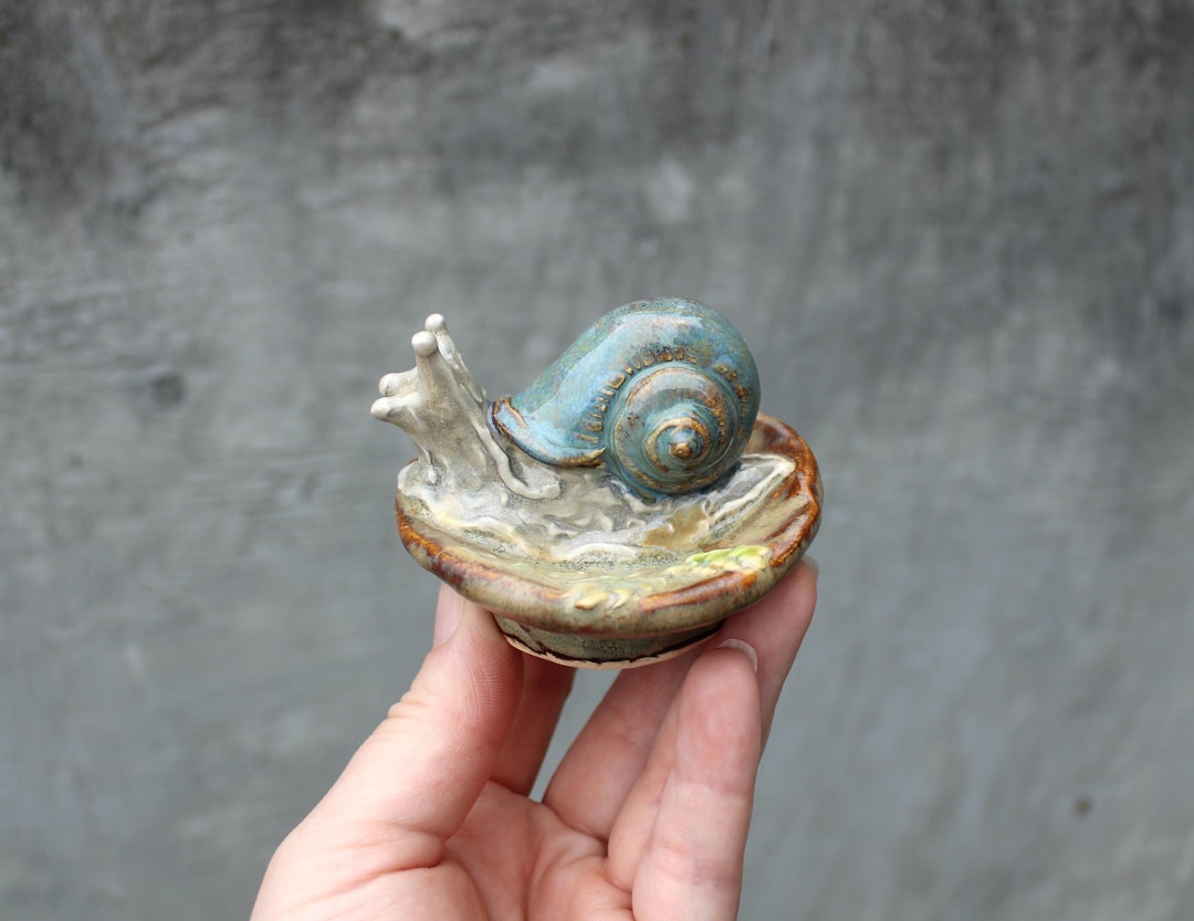Handmade Ceramic Snail Dish: Tiny Pottery Catch-all Tray - Etsy