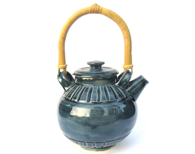 Teapot Hand Made Ceramic Pottery Teapot in Deep Pale Blue - Etsy