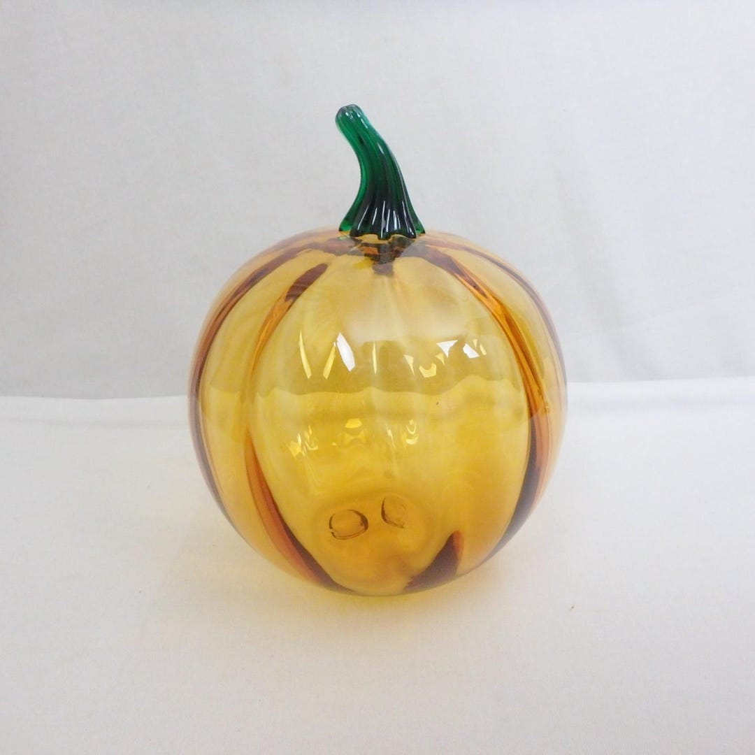 Large Blenko Blown Glass Pumpkin; 8-1/2"h - Etsy