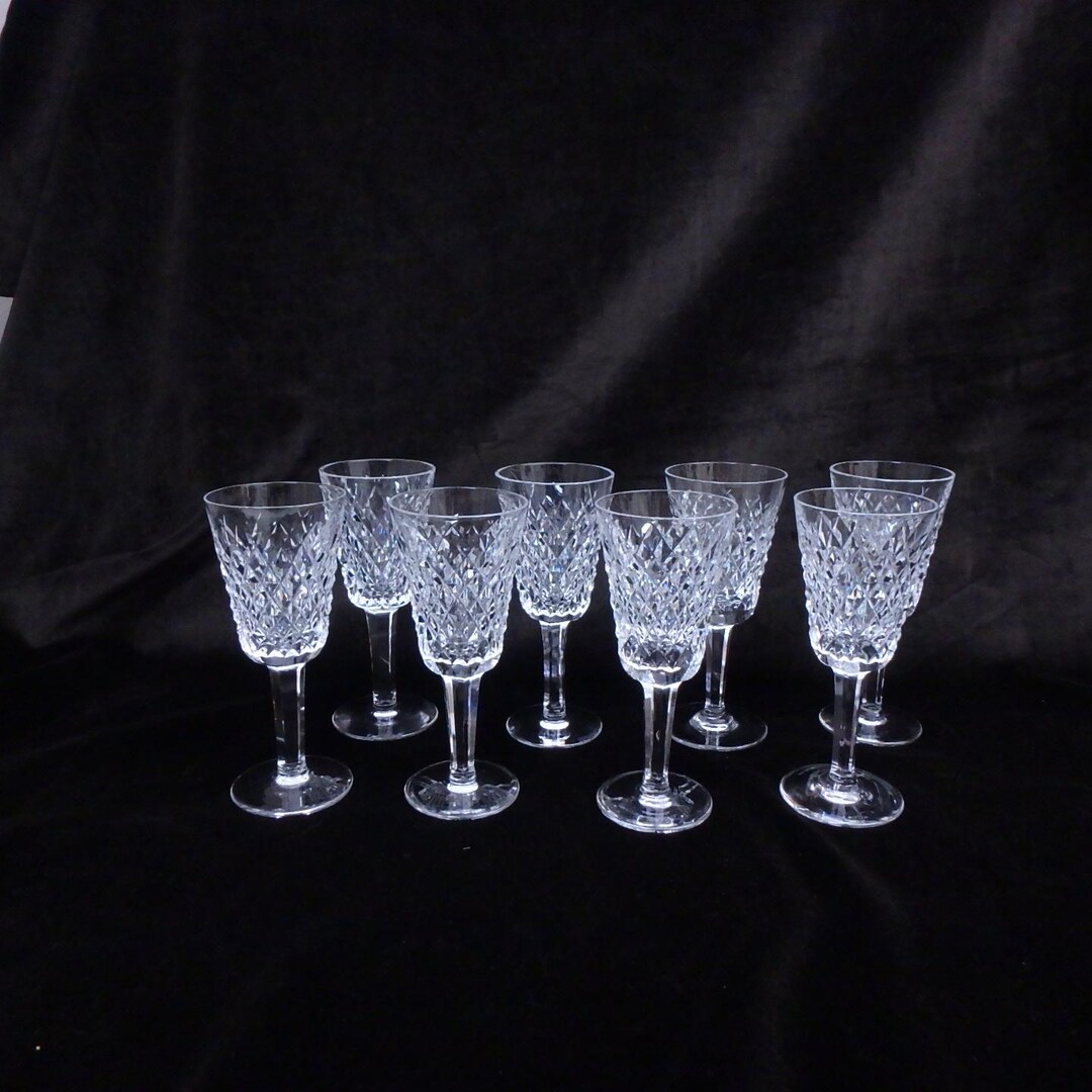 Set of 8 Signed Waterford Alana Pattern Irish Crystal Sherry Glasses 5 ...