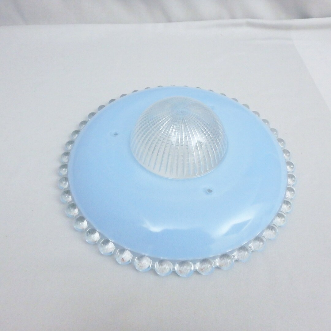 Blue Atomic Flying Saucer Glass Shade With Halophane Bullet Center - Etsy