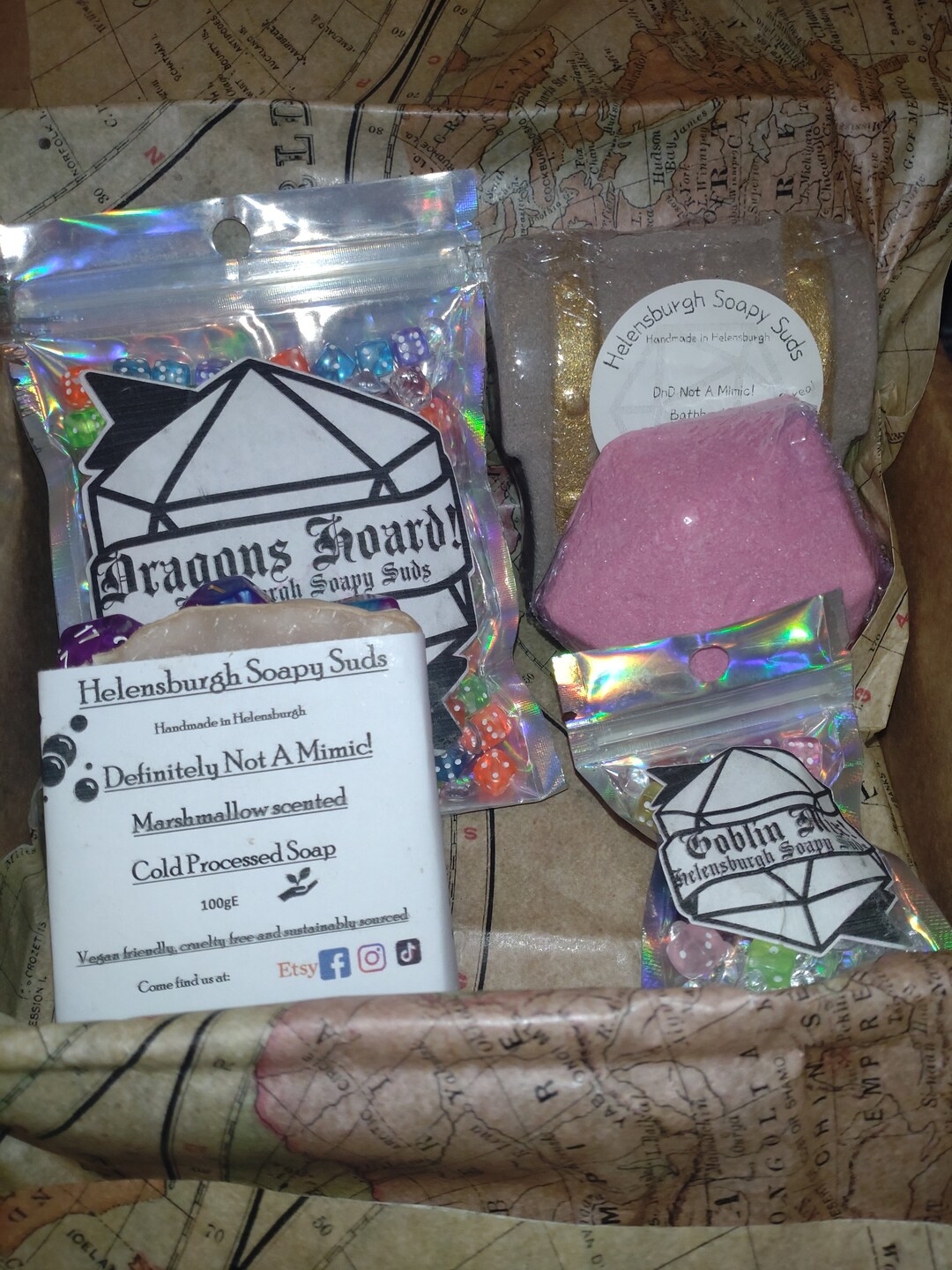 DND Soapy Suds Gift Boxes, Regular Sized and Jumbo Box, DND Themed Soaps and Bathbomb Gift Boxes ...
