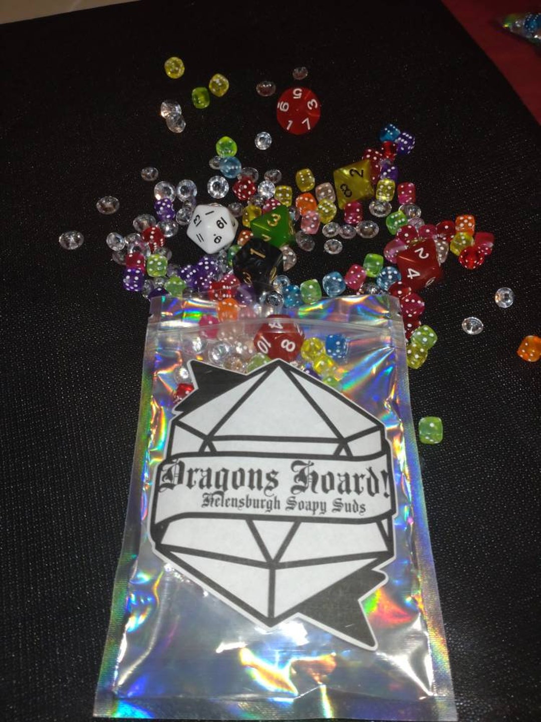 Dragons Hoard Dnd Dice Set: 7 Random Dice & Gems - Etsy