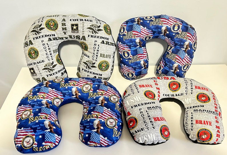 Military Neck Pillow: Veteran Gift, Army, Navy, Air Force, Marines - Etsy