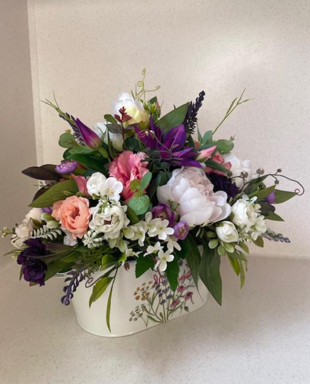 Artificial Flowers Arrangement "hello Spring" Silk Flowers Arrangement ...