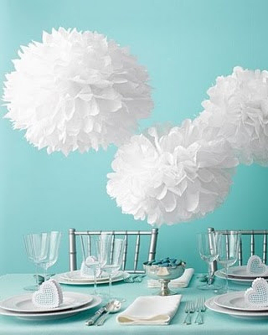 Tissue Paper Flowers Set of 12 4/4/4 White Hanging - Etsy