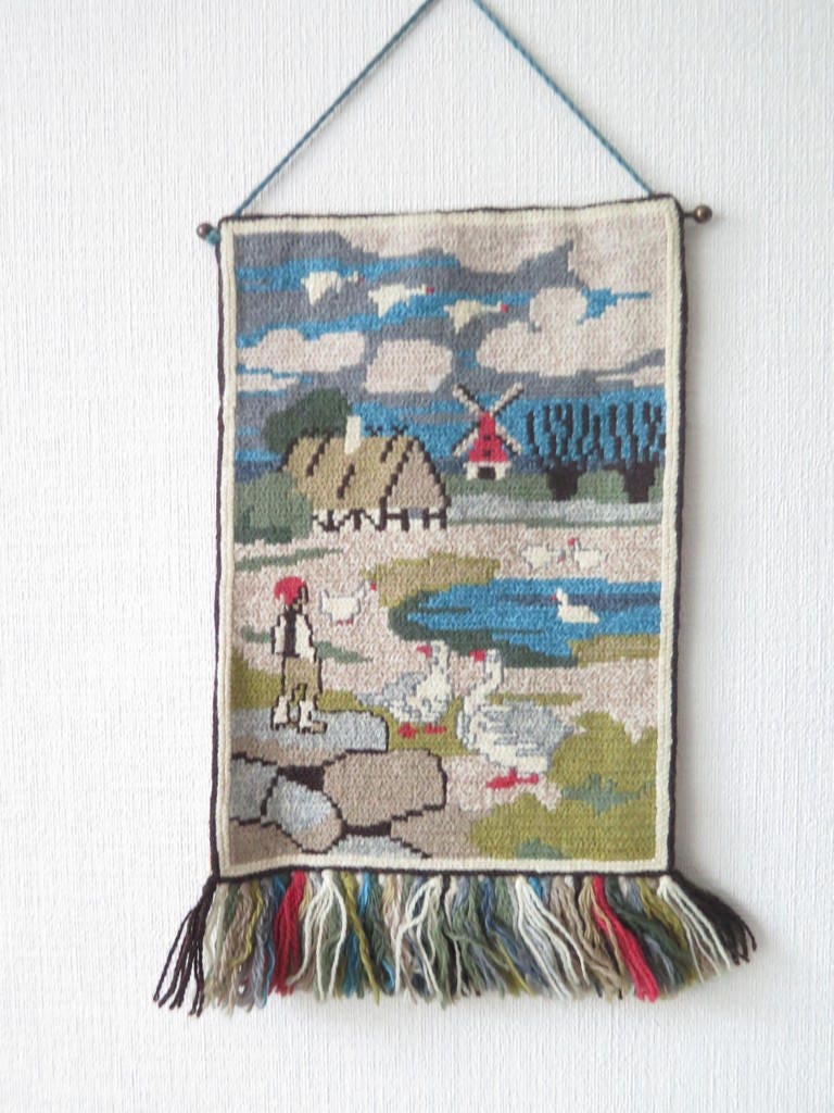 Wall Hanging Embroidery Wall Decor Handmade Swedish Farmhouse Decor ...