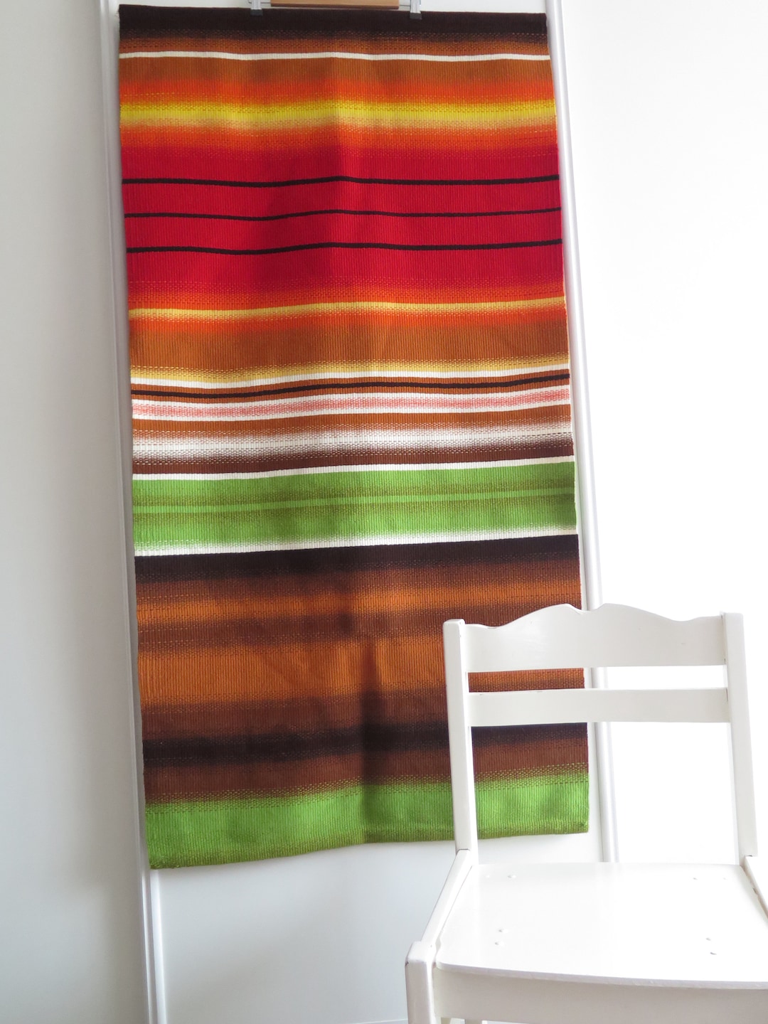 Vintage Finnish Wool Hand Woven Decor , Raanu, , Sunset, Wall Hanging ...