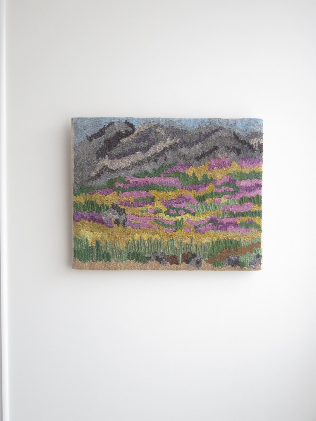 Woven Wool Decor Vintage Swedish Canva Tapestry Landscape Mountains ...