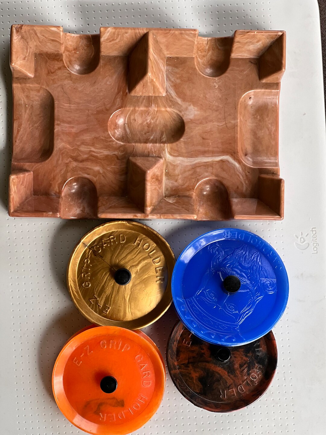 Playing CARD Tray and Card Holders, (4) E-Z Grip Hand Held Playing Card ...