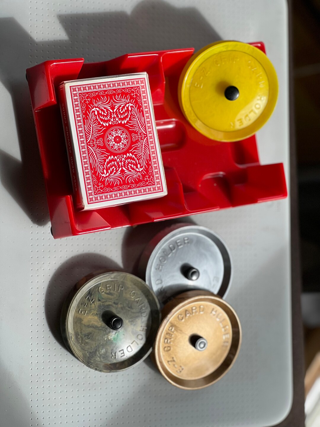 Playing Card Tray and Card Holder (1) Rotating Card Tray, (4) E-Z Grip ...