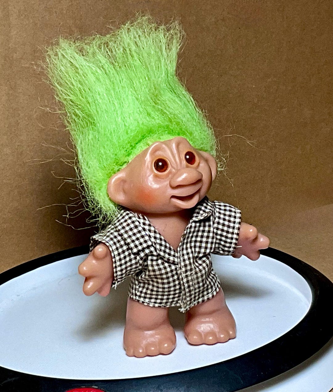 Troll Doll DAM, Open Mouth Smile Troll, Green Hair Troll, 1986 DAM ...