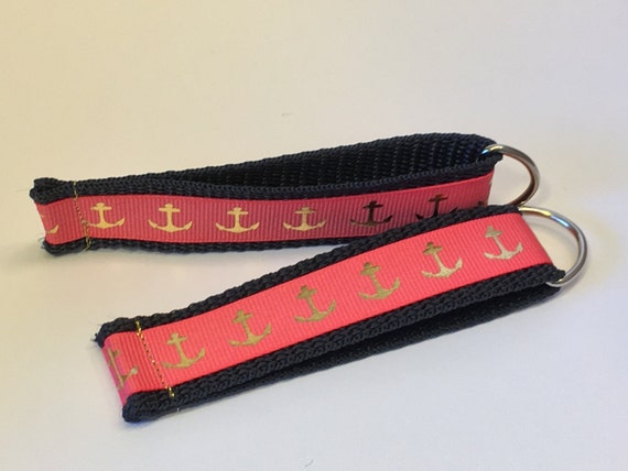 Items similar to Pink and Gold Anchor Key Chain or Key Fob on Etsy