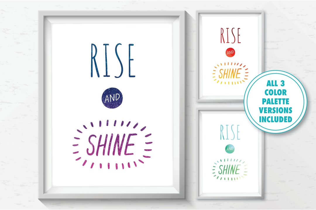 Rise and Shine Print, Rise and Shine Sign, Morning Sign for Bedroom ...
