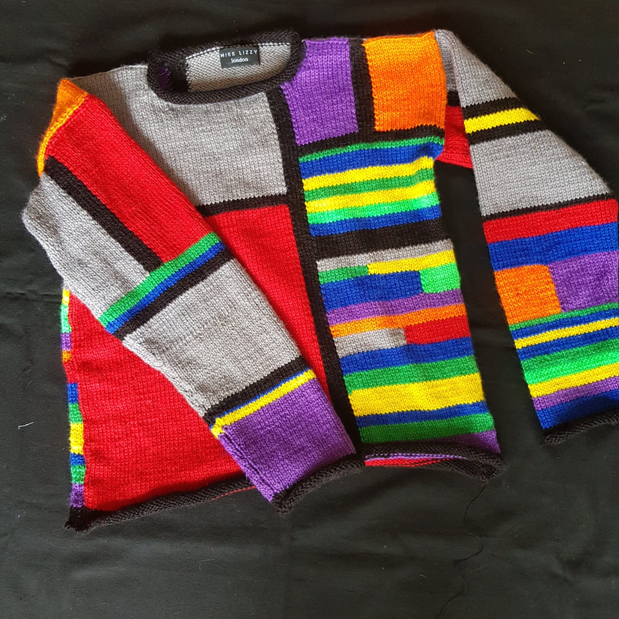 Bold Block Colour Handknit Boxy Sweater in a Size Medium - Etsy