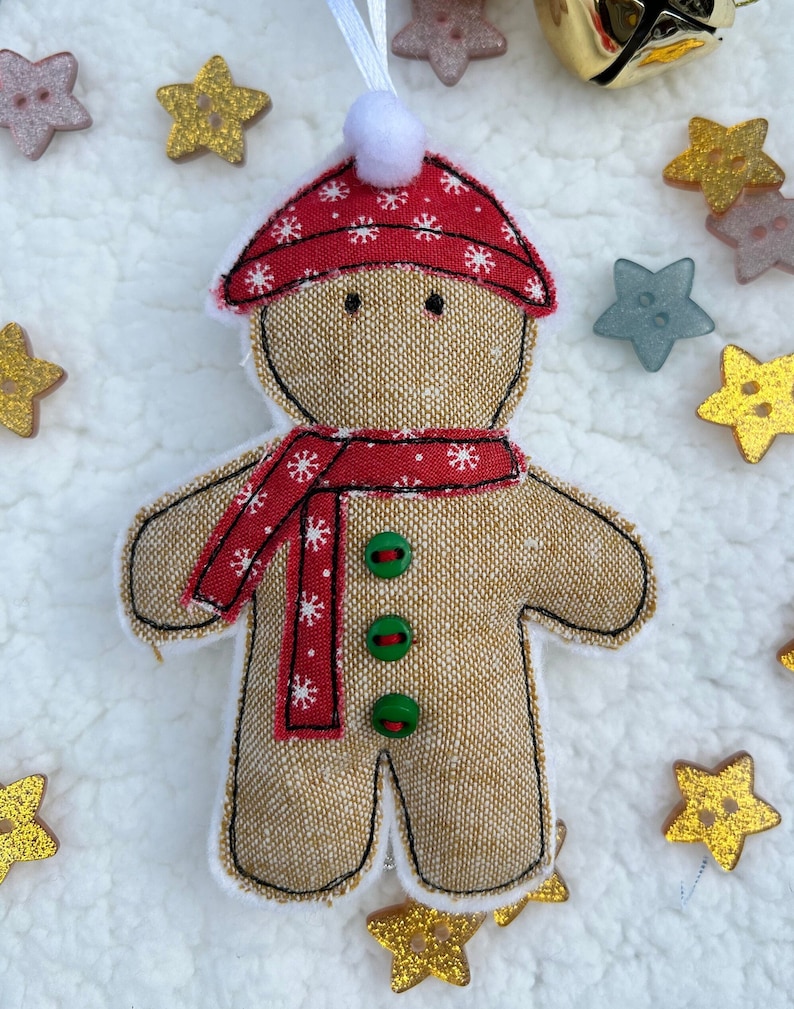 Gingerbread Man Christmas Tree Applique Decoration - Etsy