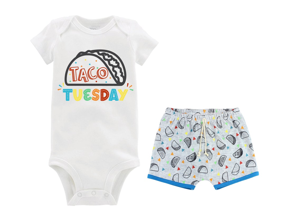 Taco Tuesday Boy Outfit Baby Bodysuit Mom Loves Me Taco Fiesta Nachos ...