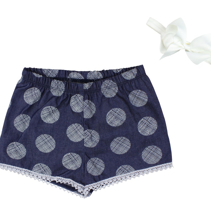 Denim Lace Trim Shorts - Etsy