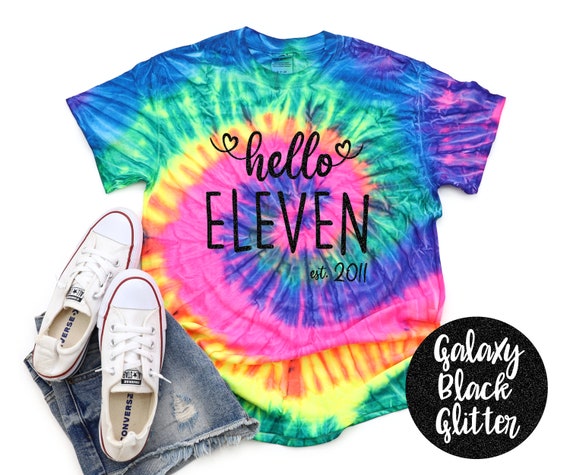 Hello Eleven Established Neon Tie Dye Shirt Galaxy Bright - Etsy