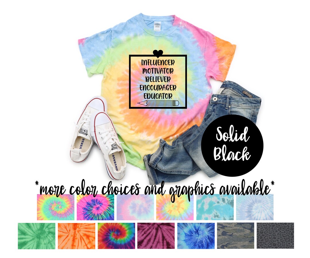 Peace Love Teach Tie Dye Shirt Solid Vinyl Teacher Life Shirt Tie Dye ...