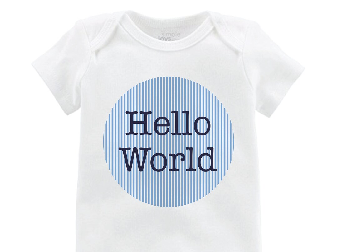 Boy Hello World Hello World Bodysuit Boy Coming Home Newborn Coming ...