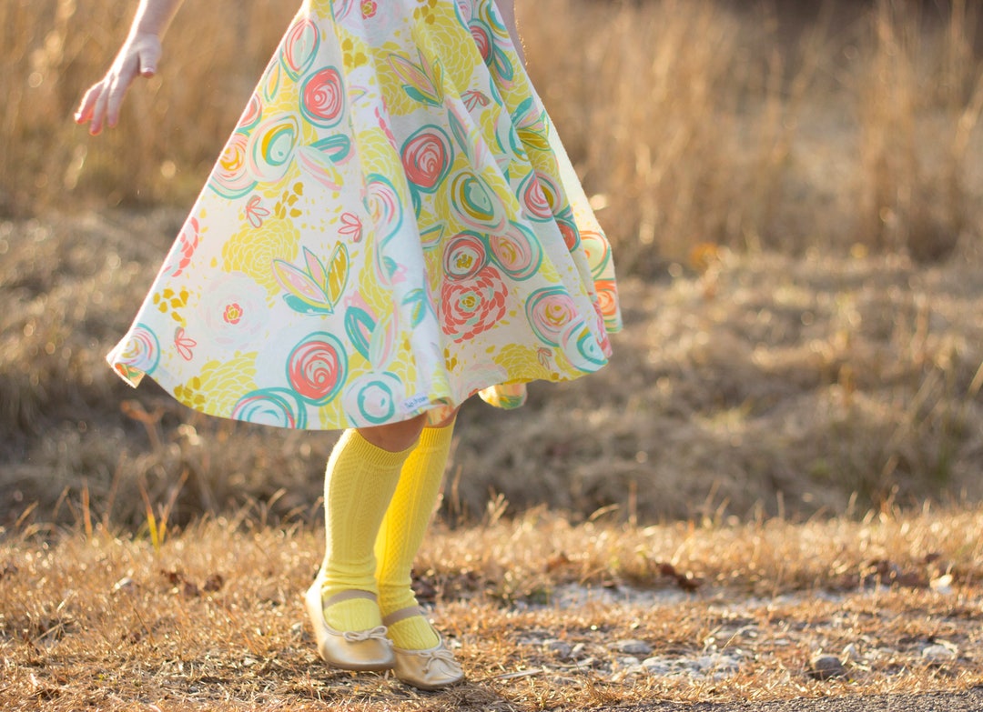 Banana Yellow Knee High Socks Hand Dyed Yellow Toddler Knee High Socks ...