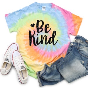 Be Kind Girl Neon Pastel Tie Dye Shirt Galaxy Bright Black | Etsy